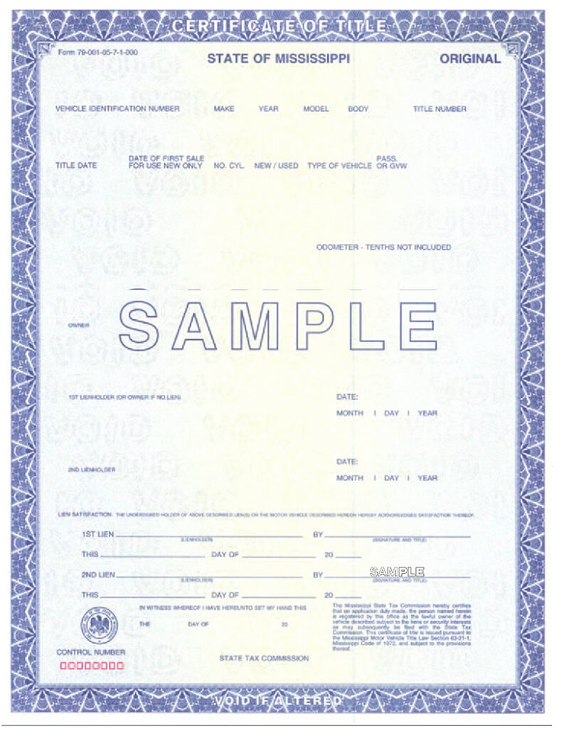 Mississippi Car Title - How to transfer a vehicle, rebuilt or lost titles.